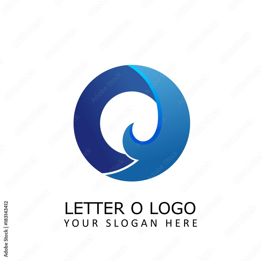 letter o wave logo Stock Vector | Adobe Stock