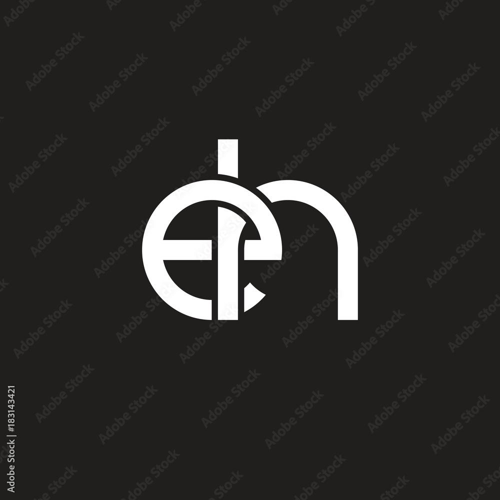 Initial lowercase letter eh, overlapping circle interlock logo, white color on black background ...