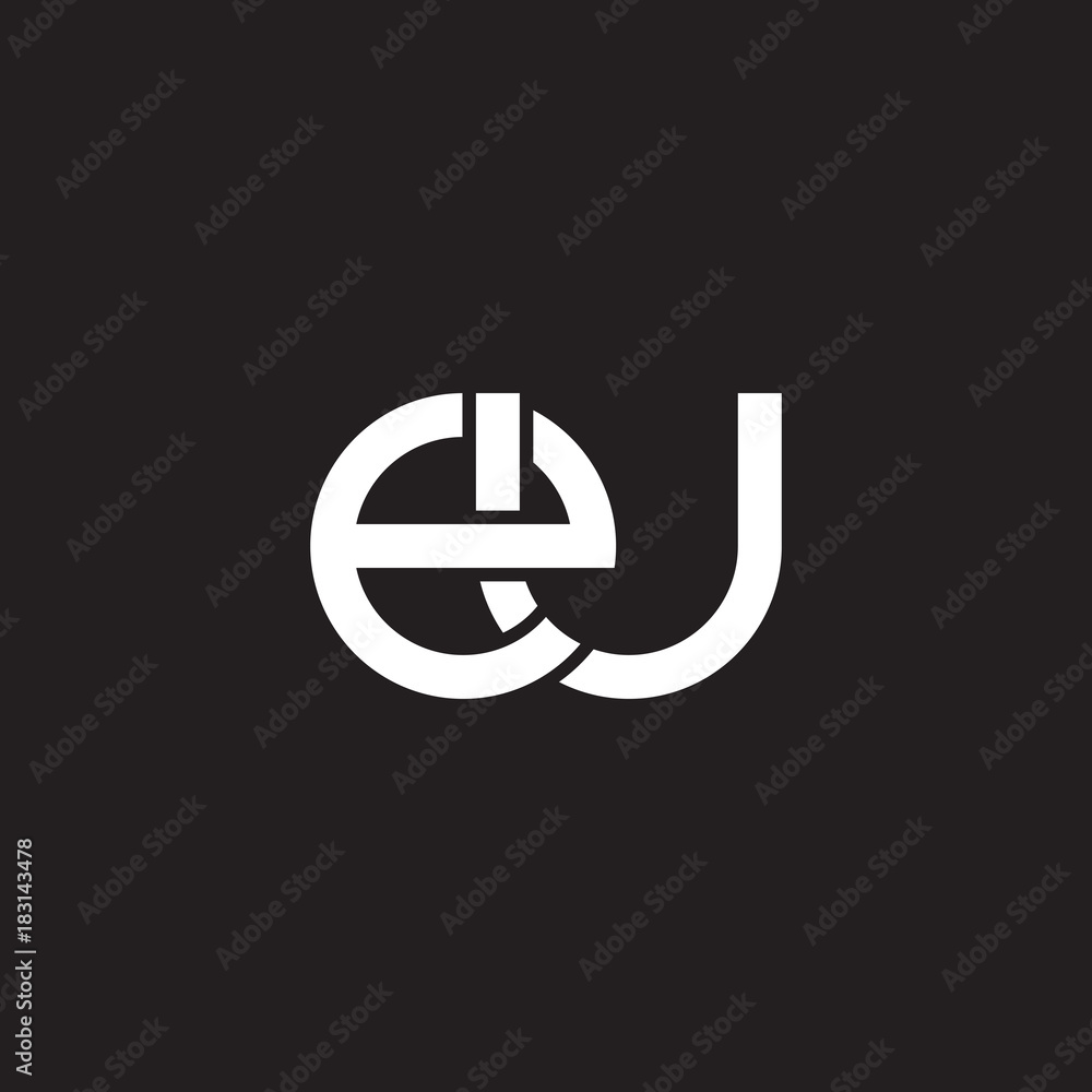Initial lowercase letter eu, overlapping circle interlock logo, white ...