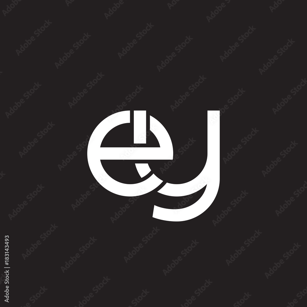 Initial lowercase letter ey, overlapping circle interlock logo, white ...