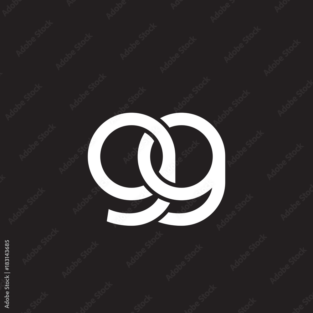 Initial lowercase letter gg, overlapping circle interlock logo, white ...