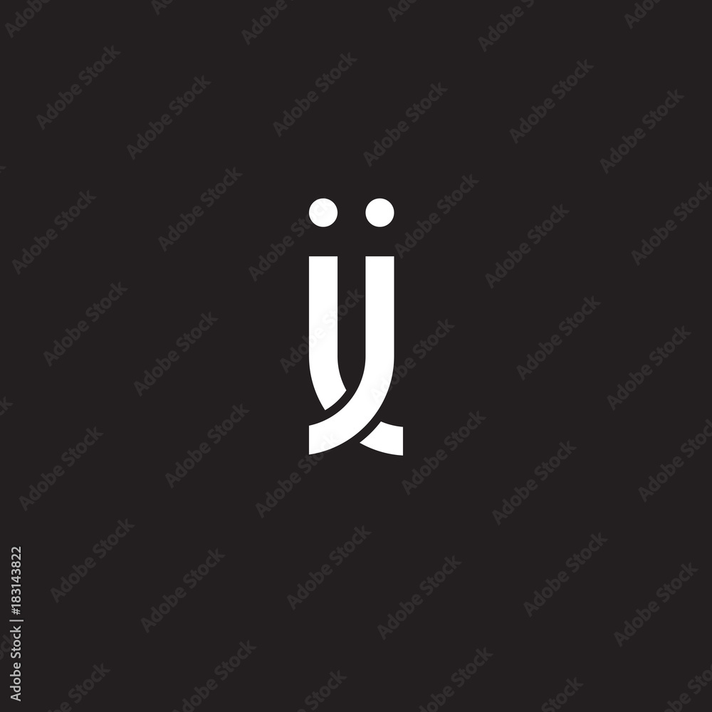 Initial lowercase letter ii, overlapping circle interlock logo, white ...