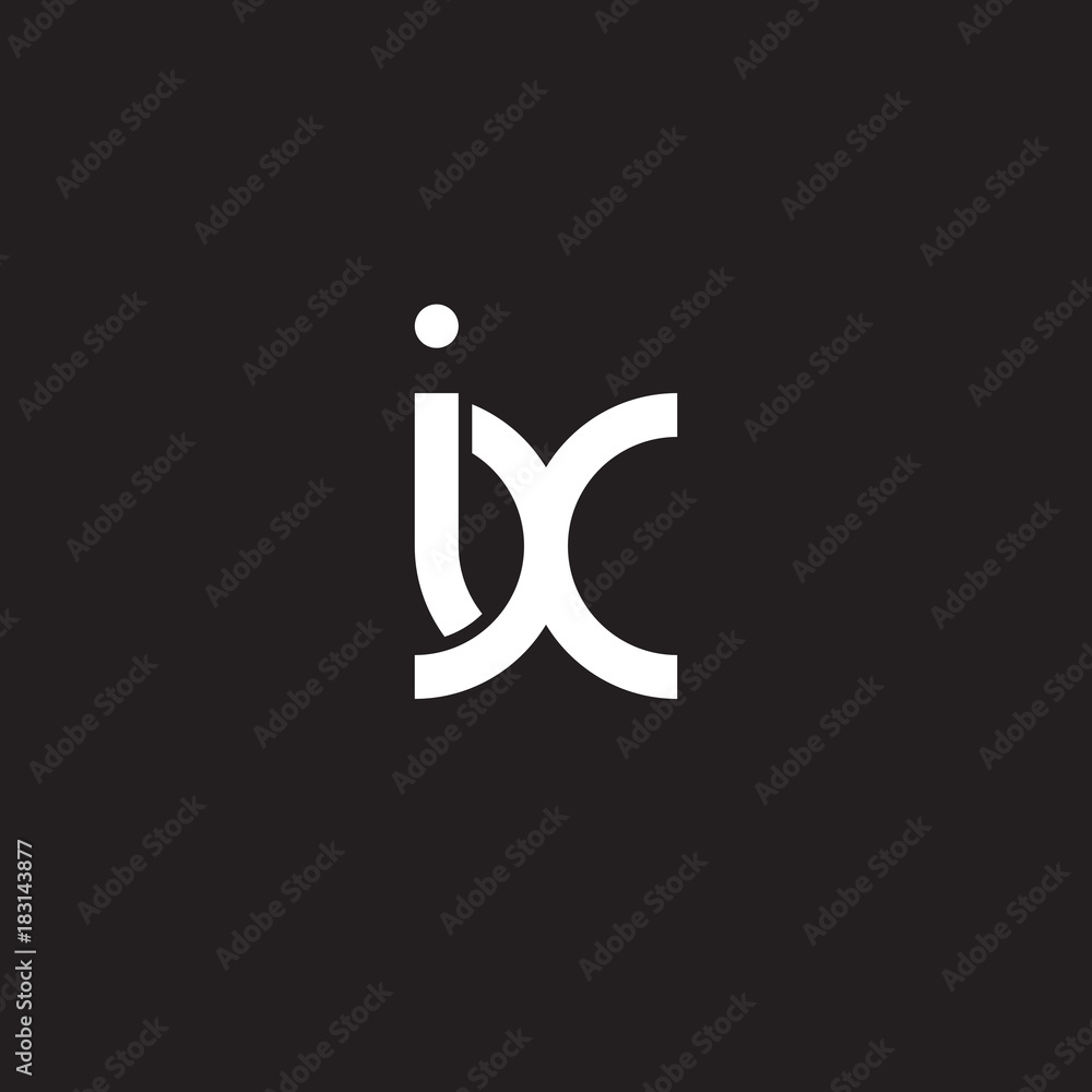 Initial lowercase letter ix, overlapping circle interlock logo, white ...