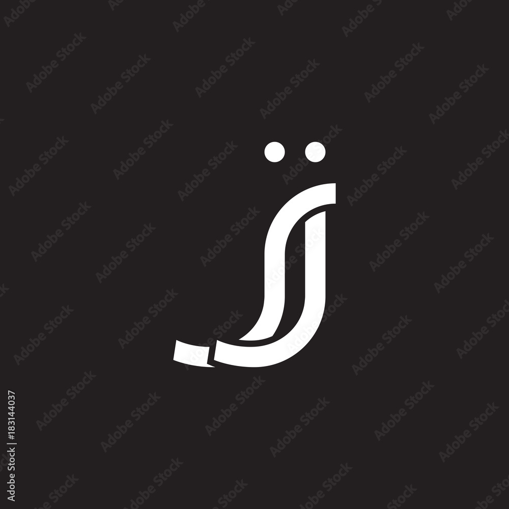 Initial lowercase letter jj, overlapping circle interlock logo, white ...