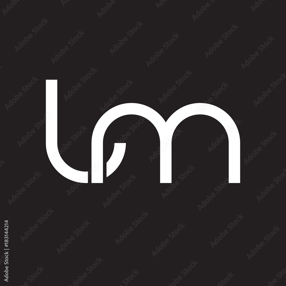 Initial lowercase letter lm, overlapping circle interlock logo, white ...