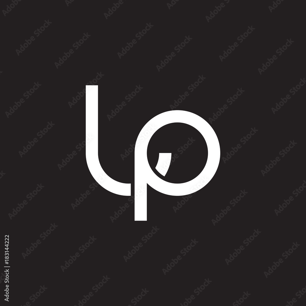 Initial lowercase letter lp, overlapping circle interlock logo, white ...