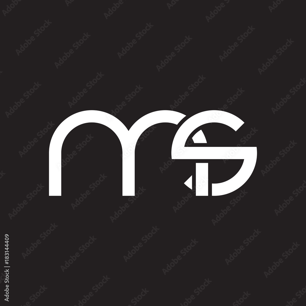 Initial lowercase letter ms, overlapping circle interlock logo, white ...