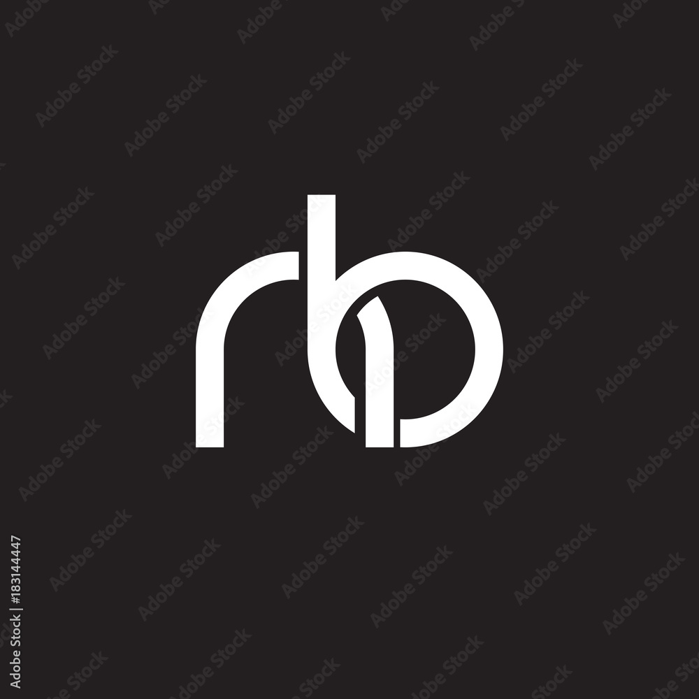 Initial lowercase letter nb, overlapping circle interlock logo, white ...