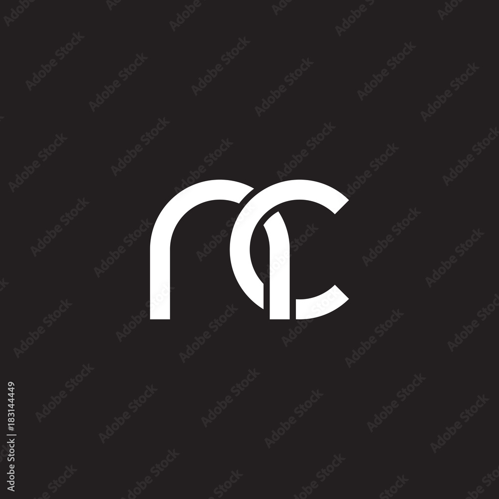 Initial lowercase letter nc, overlapping circle interlock logo, white ...