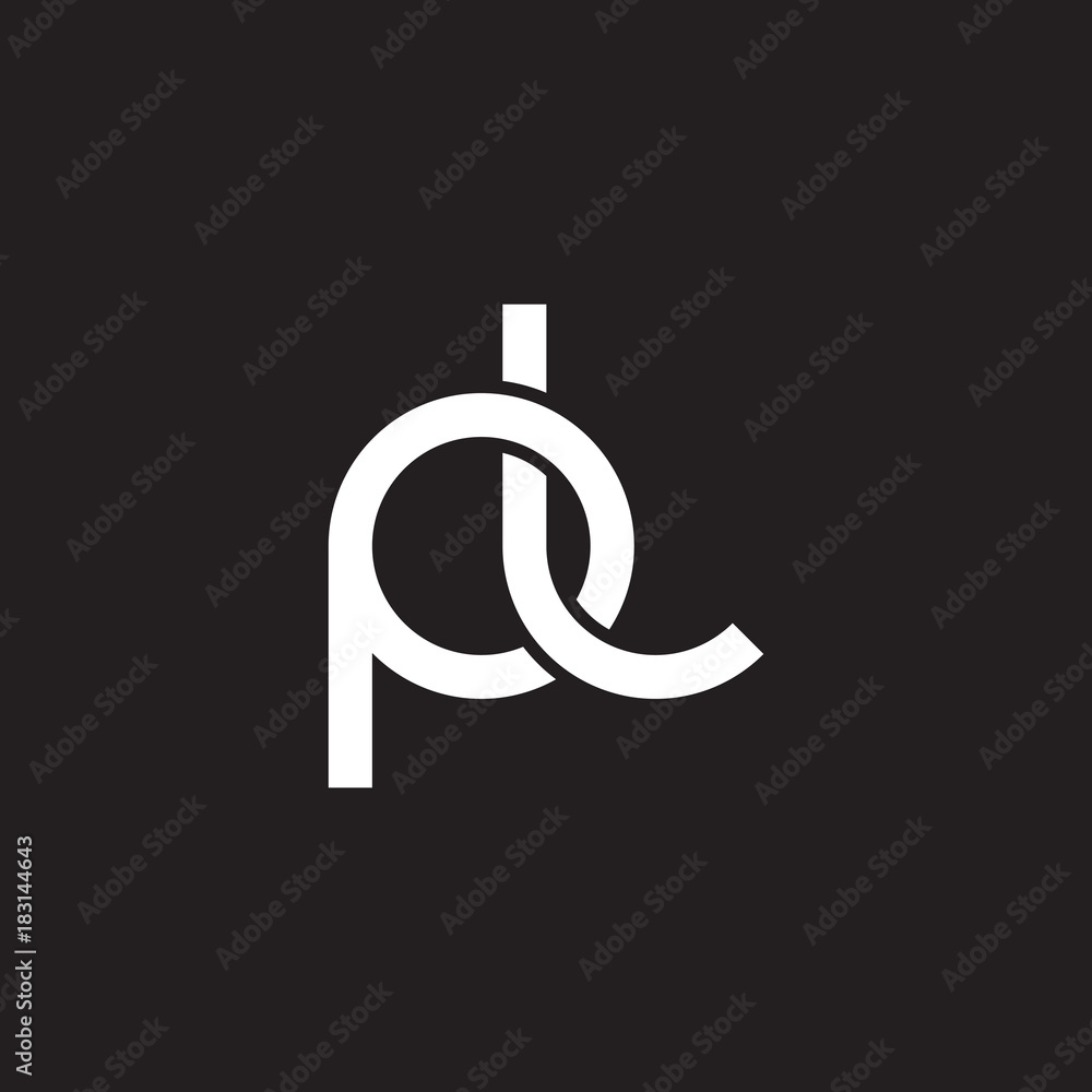 Initial lowercase letter pl, overlapping circle interlock logo, white ...