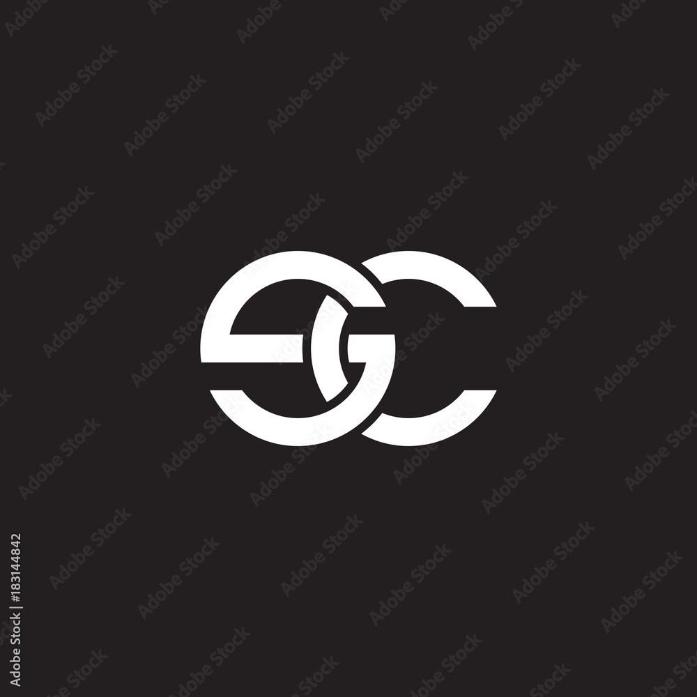 Initial lowercase letter sc, overlapping circle interlock logo, white ...