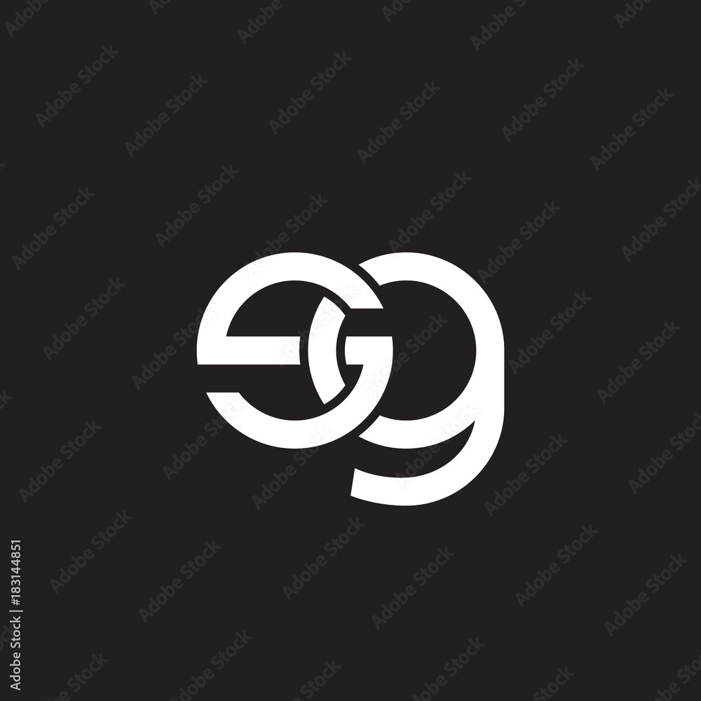 Initial lowercase letter sg, overlapping circle interlock logo, white ...