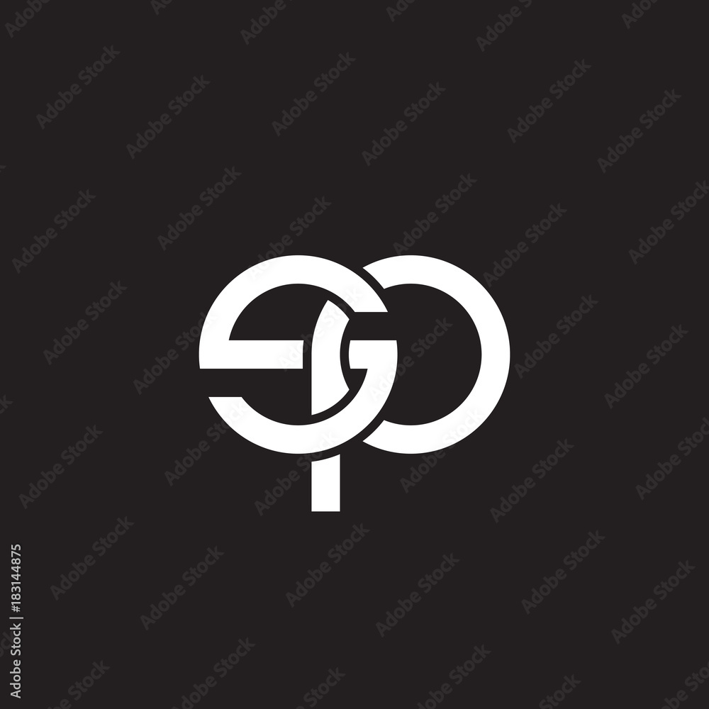 Initial lowercase letter sp, overlapping circle interlock logo, white ...