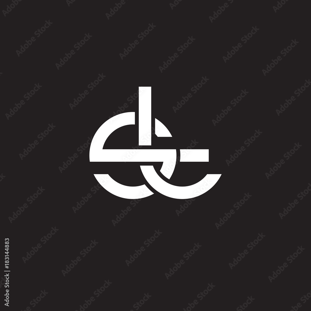 Initial lowercase letter st, overlapping circle interlock logo, white ...