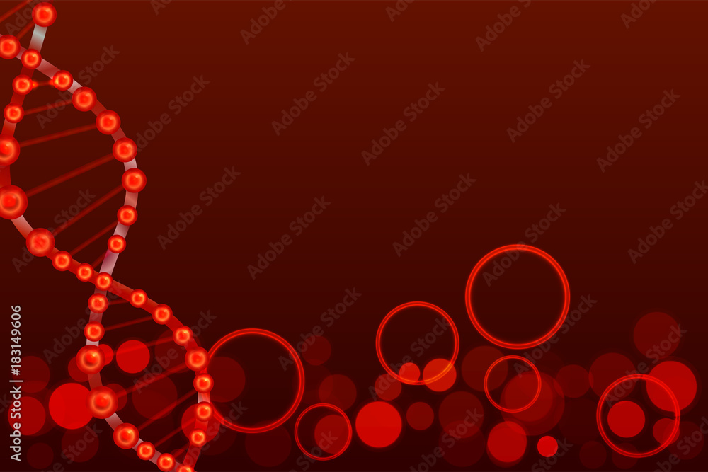 science concept, red color background with space for text, illustration ...