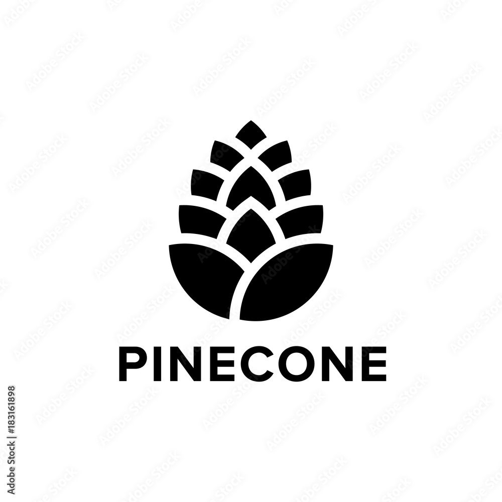Pinecone logo design Stock Vector | Adobe Stock