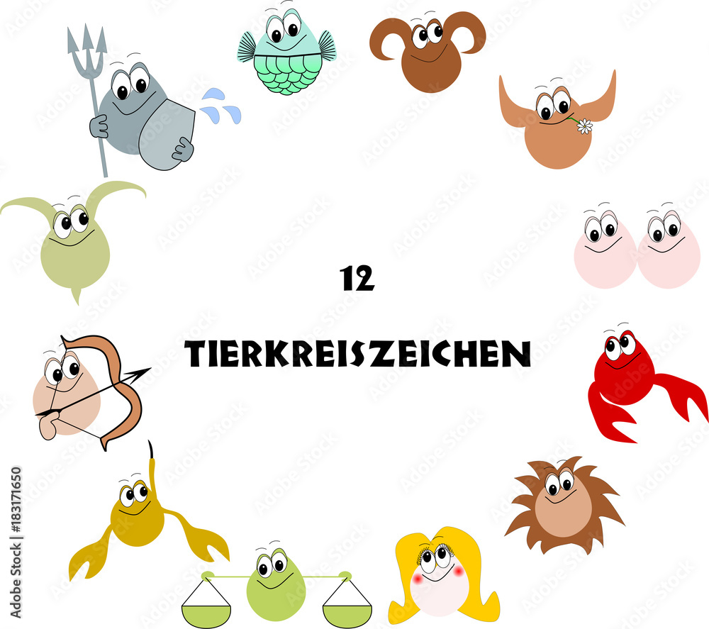 12 Tierkreiszeichen, Sternzeichen Stock Vector | Adobe Stock