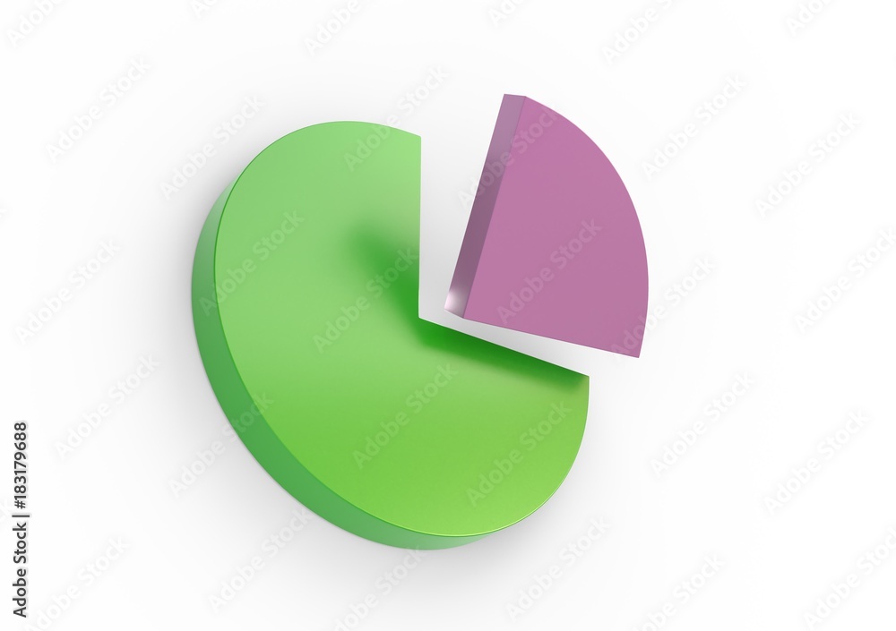 Color chart with quarter section 3d illustration Stock Illustration ...