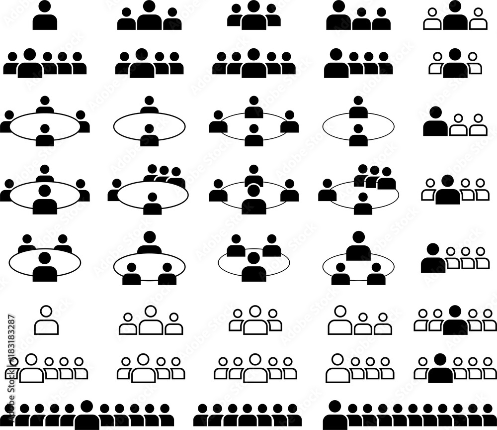 People Icon, Person Icon Collection Stock Vector | Adobe Stock