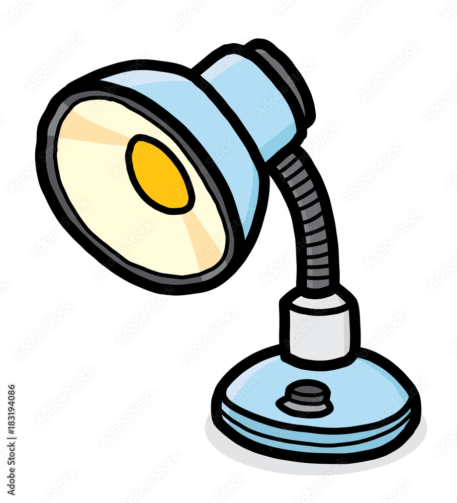 desk lamp / cartoon vector and illustration, hand drawn style, isolated ...