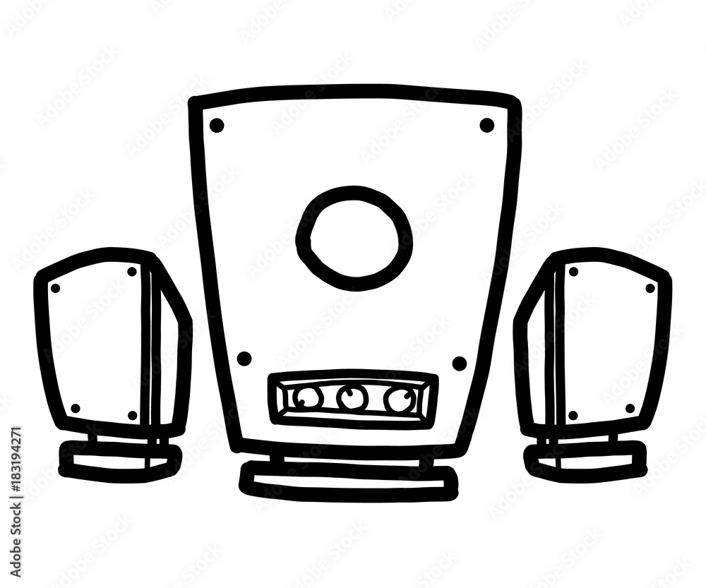 Computer Speakers Clipart Black And White