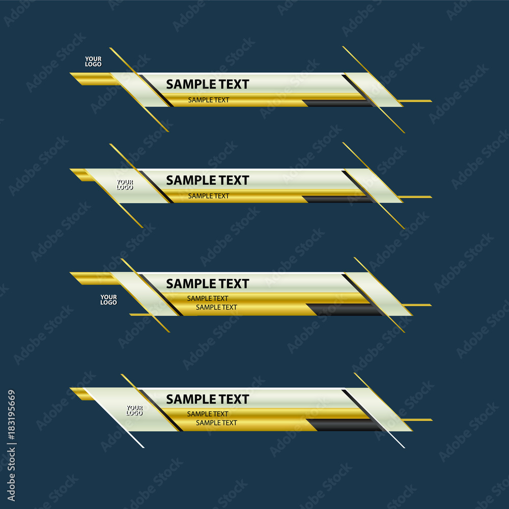 lower third banner bar screen broadcast name plate Stock Vector | Adobe ...