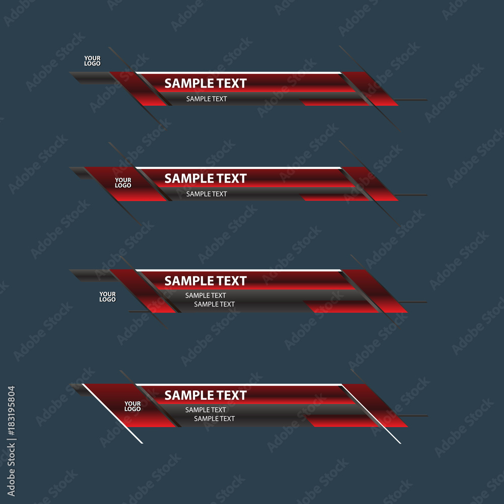 lower third banner bar screen broadcast name plate Stock Illustration ...