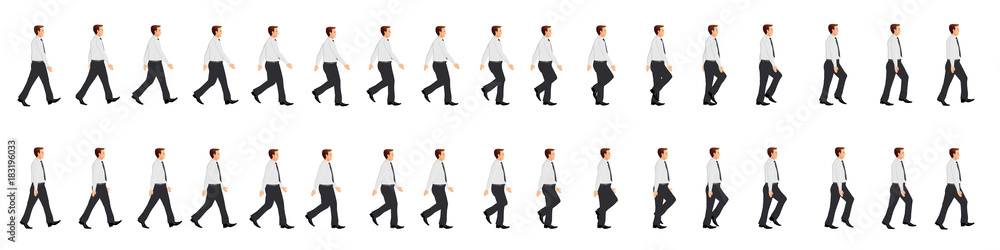 Walking Animation Frames Businessman Character Walk Cycle Animation