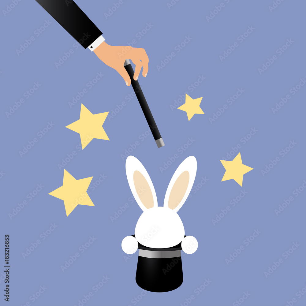 Magician Rabbit Vector