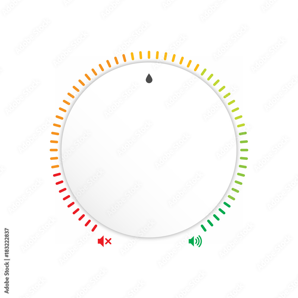 Dial Knob. Global Swatches. Realistic Plastic Button With Circular ...