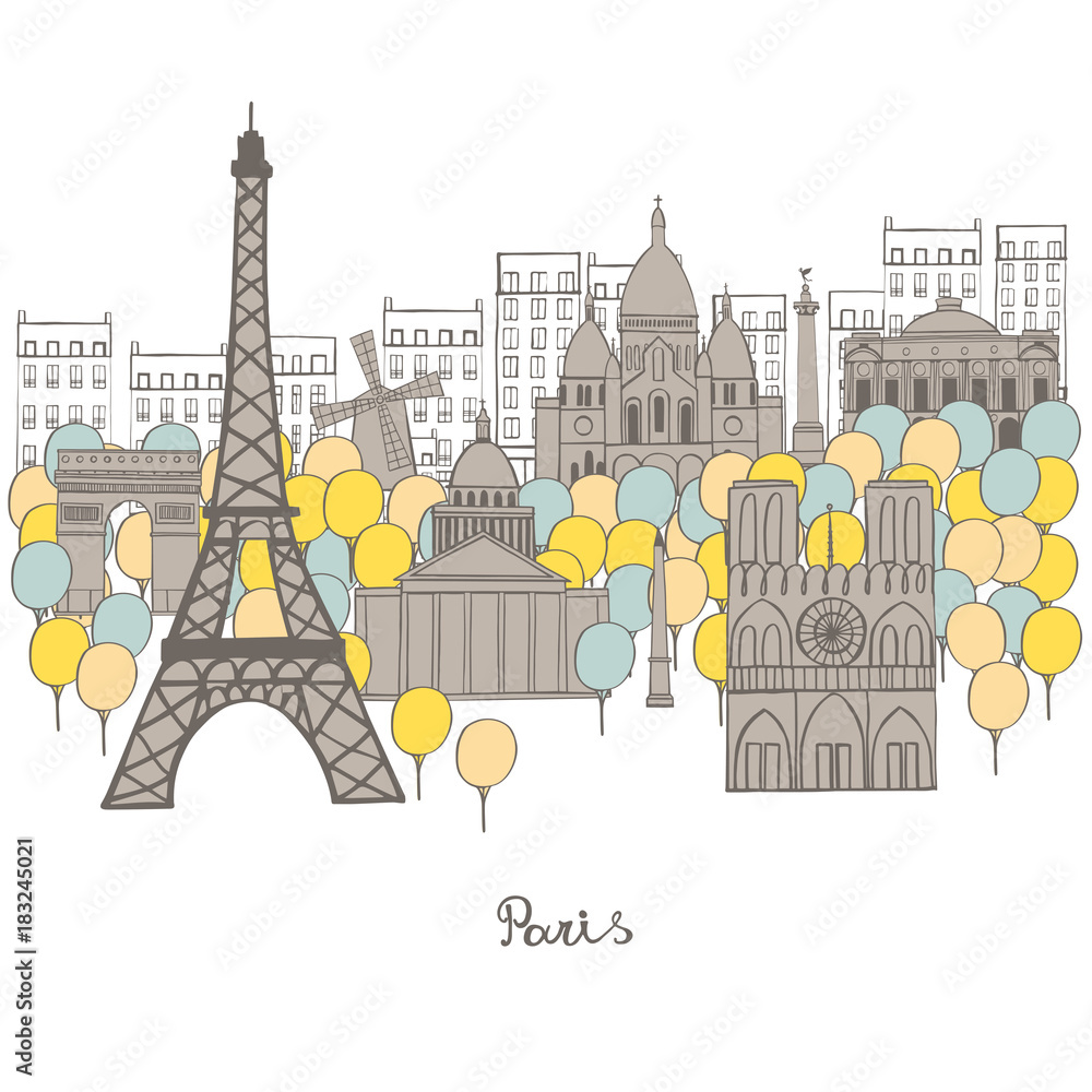 Paris. Vector sketch illustration Stock-Vektorgrafik | Adobe Stock