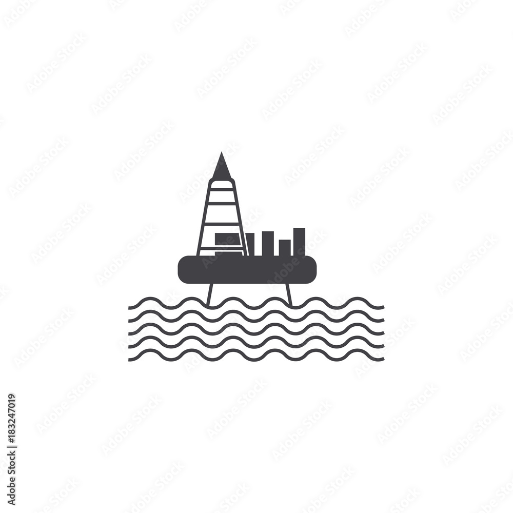 Offshore oil platform icon Stock Vector | Adobe Stock