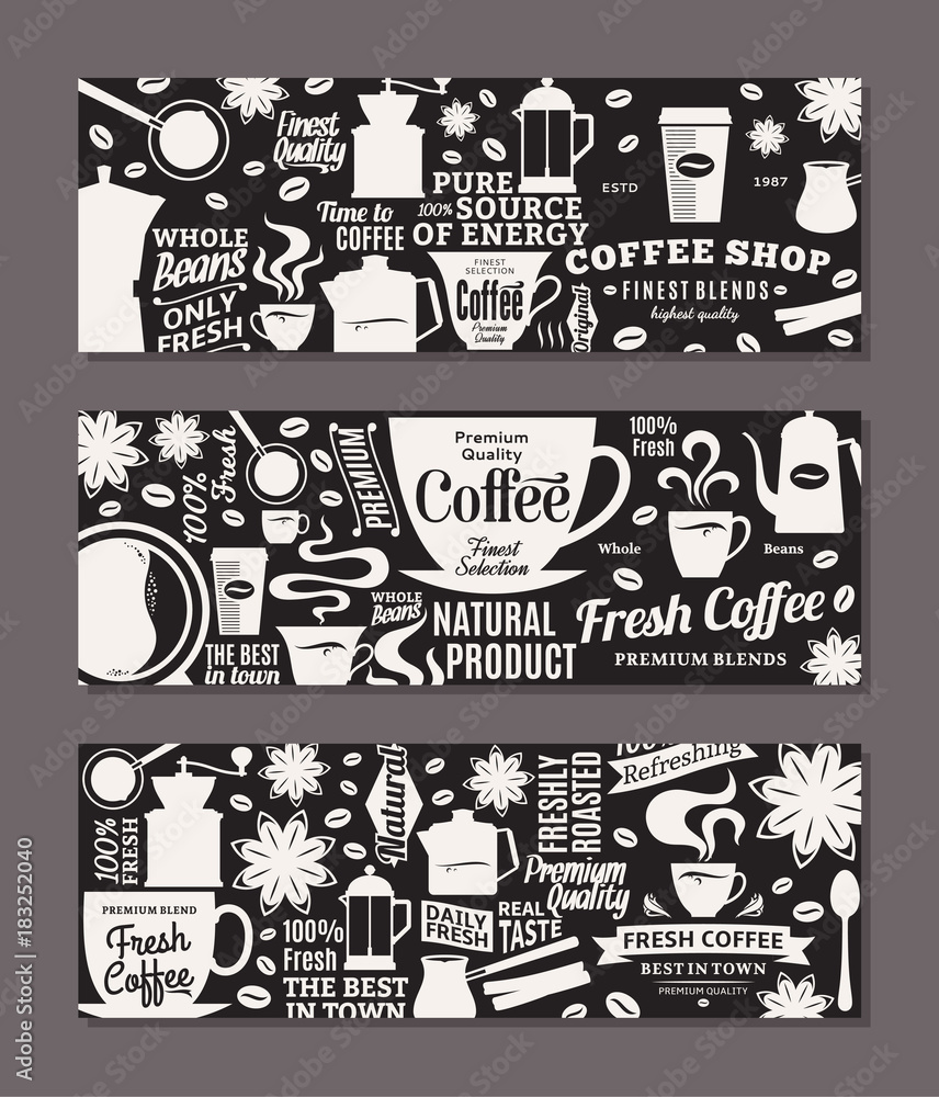 Vector coffee banners Stock Vector | Adobe Stock