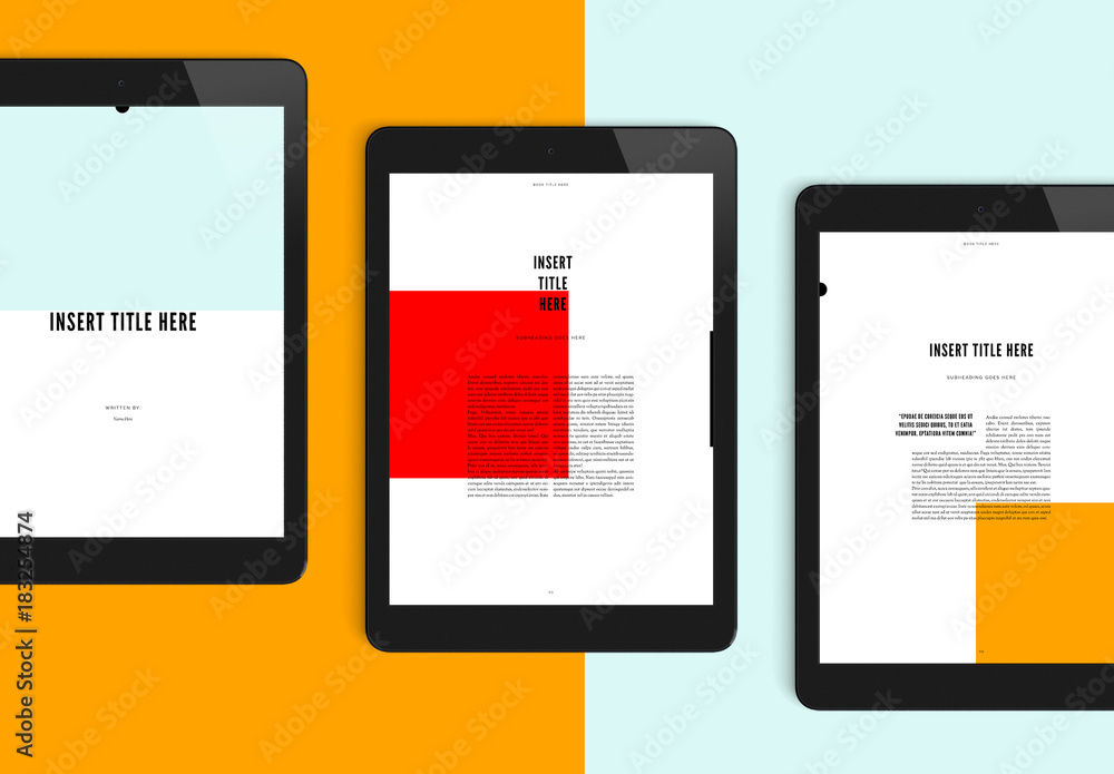 Bright Block Color eBook Layout Stock Template | Adobe Stock
