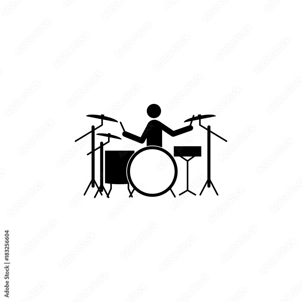 musician drummer icon. Silhouette of a musician icon. Premium quality ...