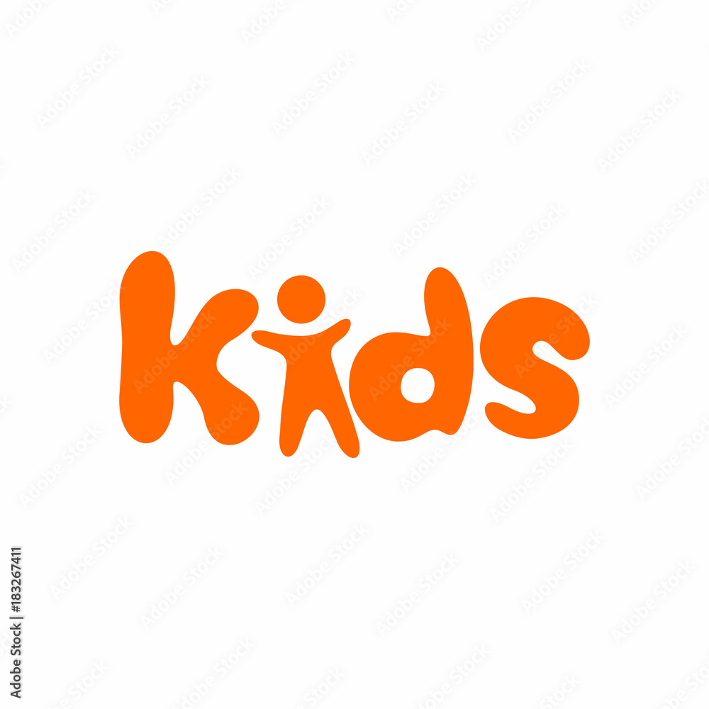 Kid Happy Letter Word Logo Vector Stock Vector | Adobe Stock