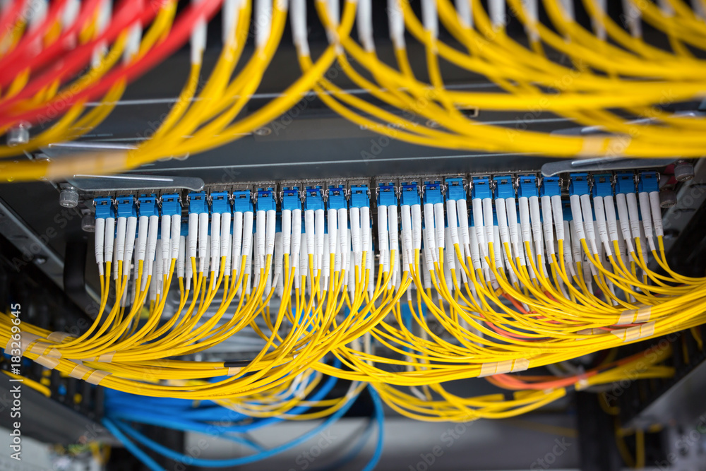 Network server room routers Stock Photo | Adobe Stock