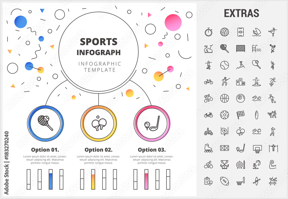 Sports circle infographic template, elements and icons. Infograph ...
