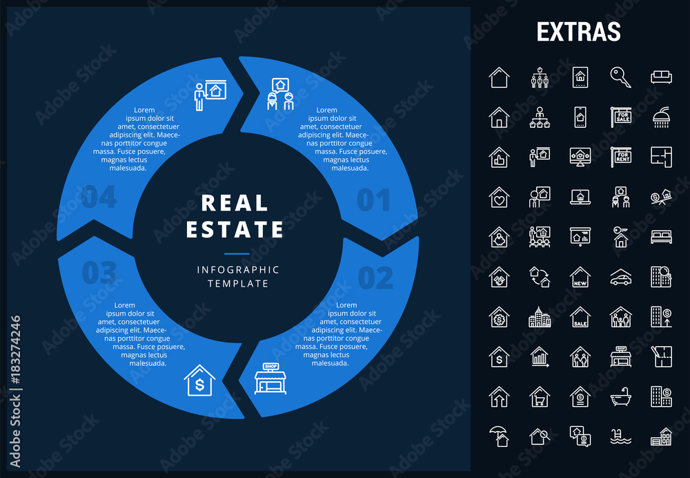Real estate infographic template, elements and icons. Infograph ...