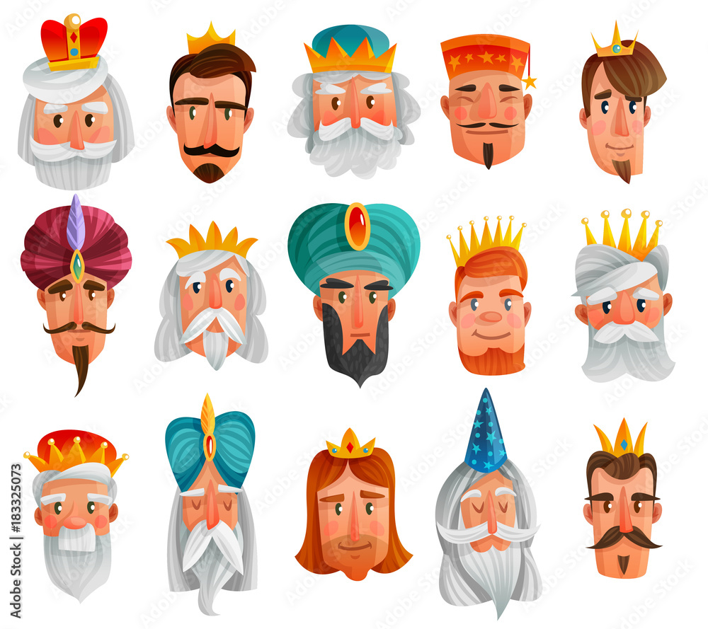 Royal Characters Cartoon Set Stock Vector | Adobe Stock