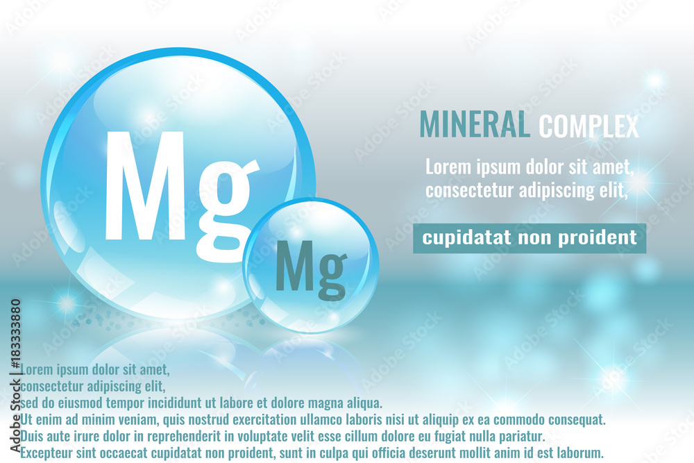 Mineral mg, Magnesium complex with chemical element symbol ...