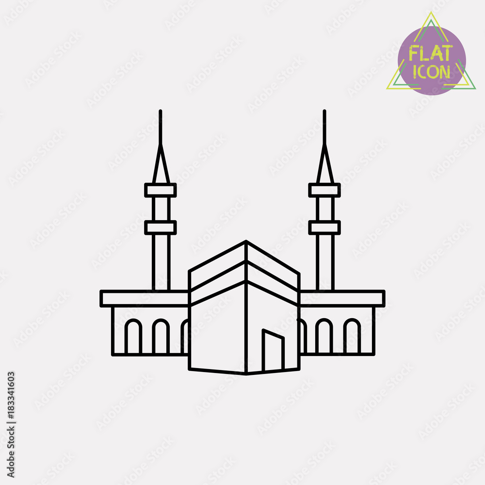 Mekka line icon Stock Vector | Adobe Stock