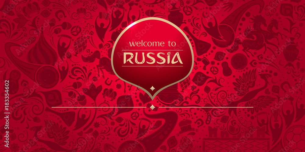 Welcome to Russia, horizontal banner, vector template Stock Vector ...