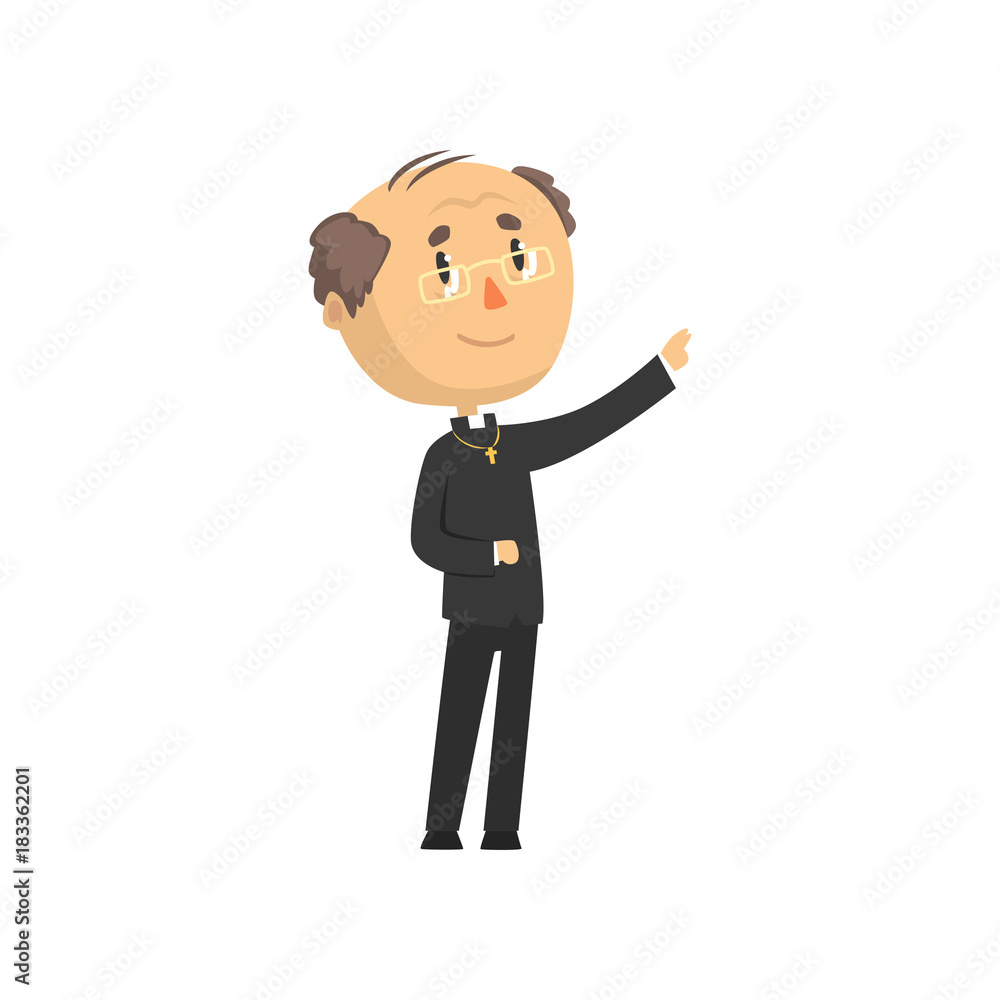 Priest character blessing people, catholic preacher, holy father ...