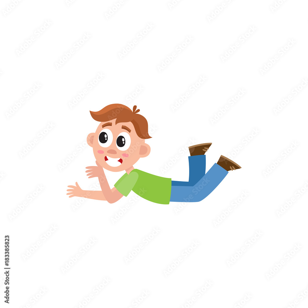 Cartoon Kid Laying Down