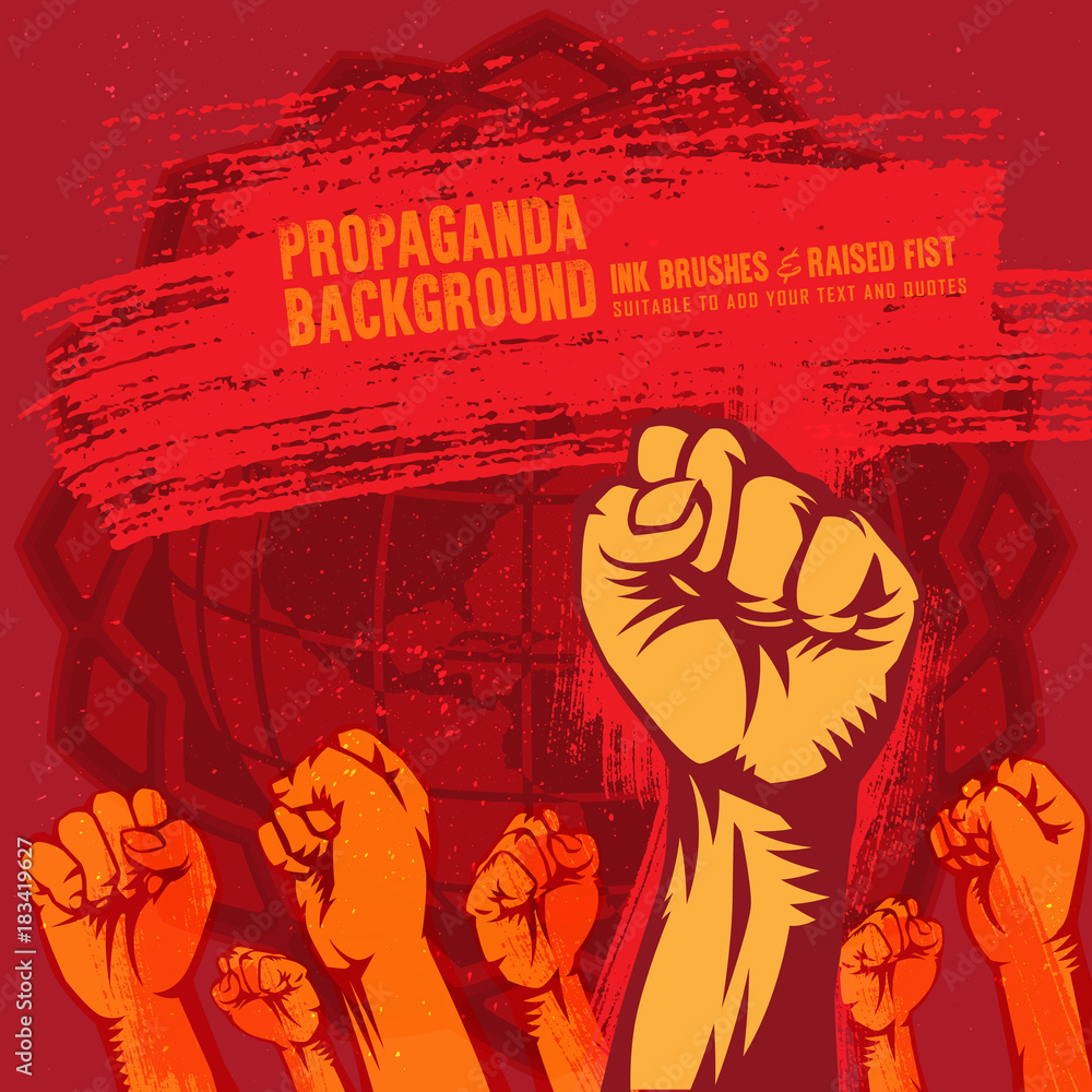 Poster Propaganda Poster Style Revolution Fist Raised In The Air ...