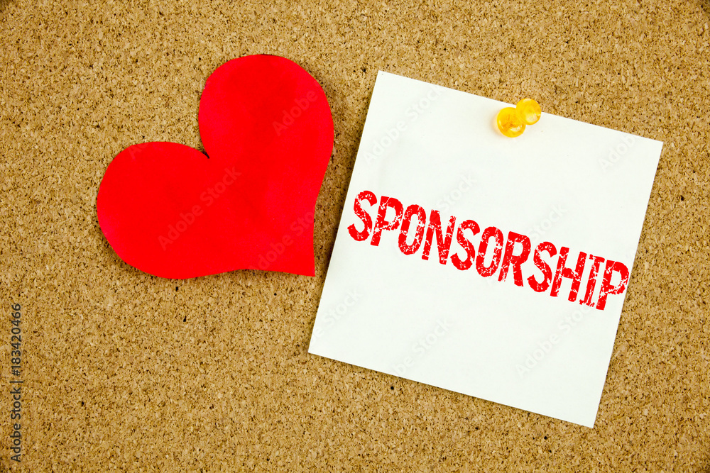 Conceptual hand writing text caption inspiration showing Sponsorship ...