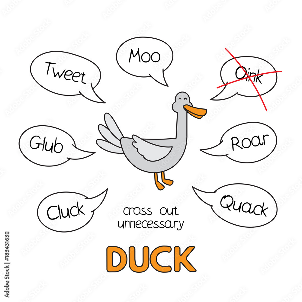 Cartoon Duck Kids Learning Game Stock Vector | Adobe Stock