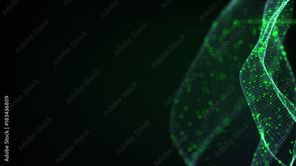 Futuristic green cyber surface rendered with DOF Stock Illustration ...