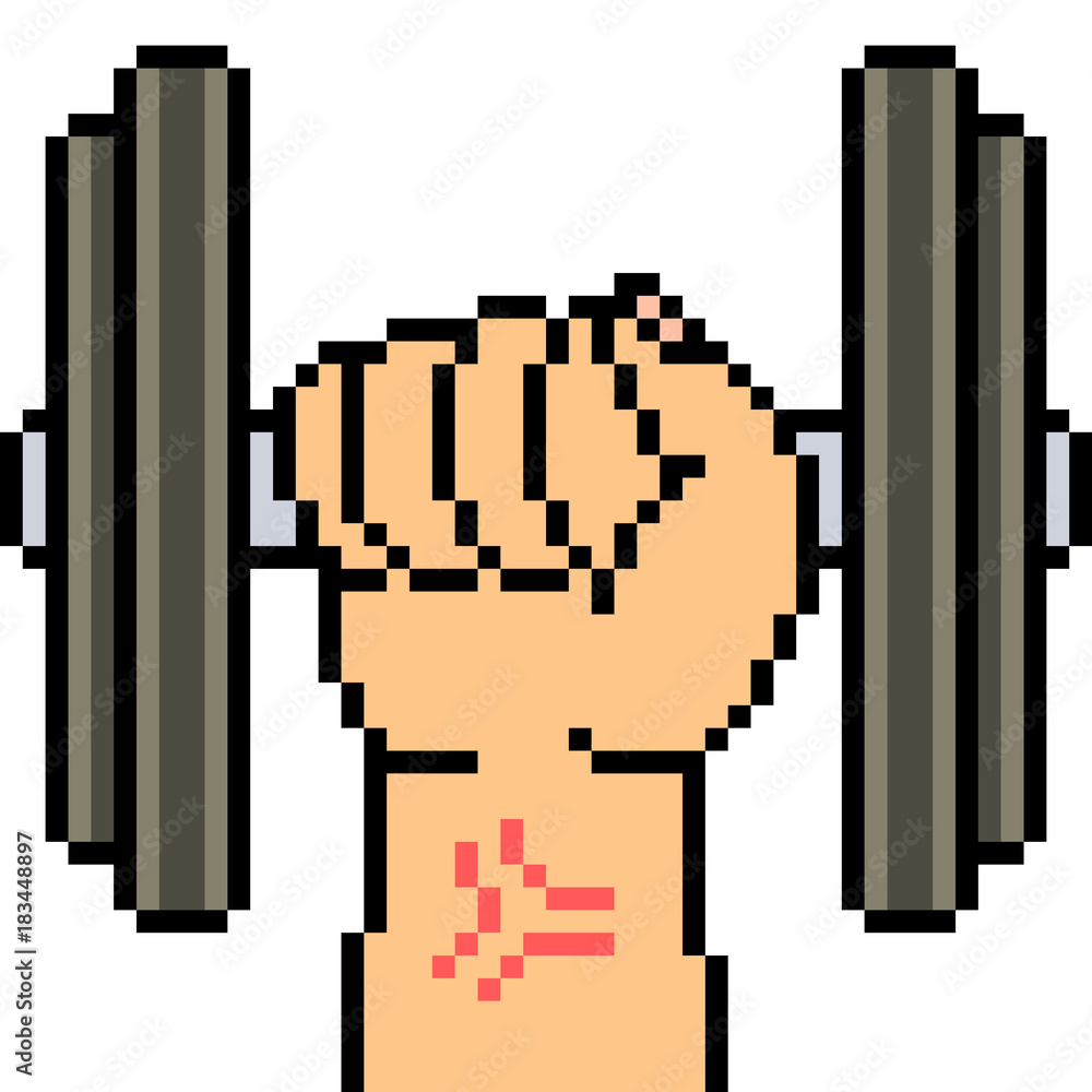 vector pixel art dumbbell lifts Stock Vector | Adobe Stock
